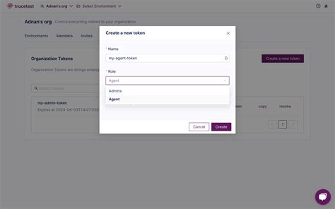 Organization Tokens Tracetest Docs
