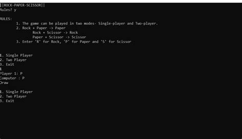 Rock Paper Scissor Game In Python Cli Mode With Source Code Source