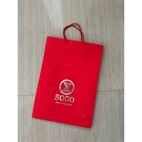 Jual Paperbag Sogo Merah Tas Belanja M Shopee Indonesia