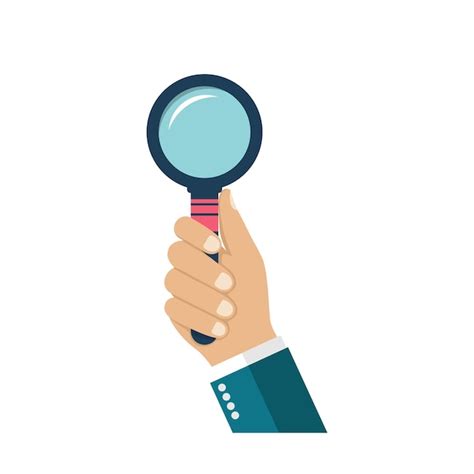 Premium Vector Hand Holding Magnifying Glass Isolated On White Background