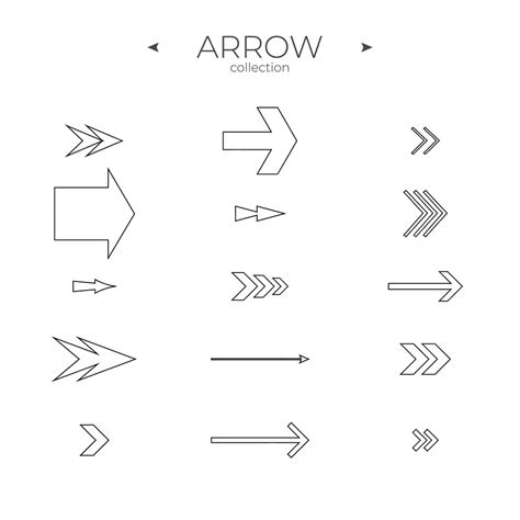 Premium Vector Line Arrow Icon Set Line Icons Collection Modern Vector Symbols