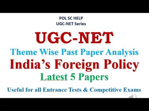 UGC NET Theme Wise Past Year S Paper Analysis Latest Papers Indias Foreign Policy YouTube