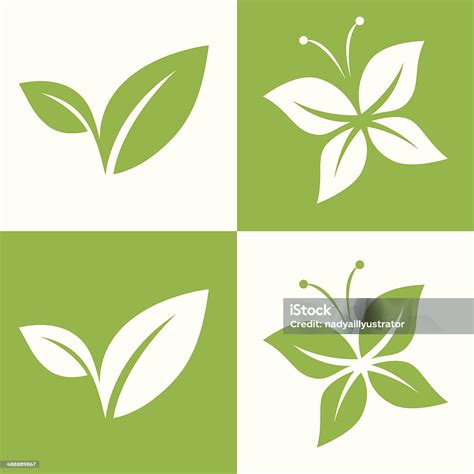 Leaf Pair Icon Vector Illustrations Stock Illustration Download Image