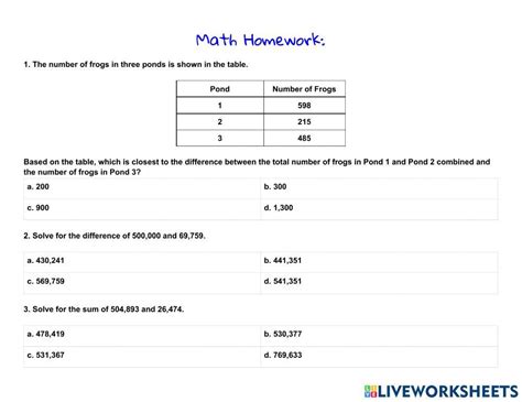 Homework Week 8 Day 1 Worksheet Live Worksheets