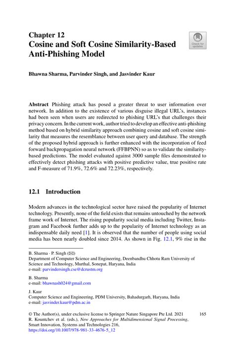 Pdf Cosine And Soft Cosine Similarity Based Anti Phishing Model