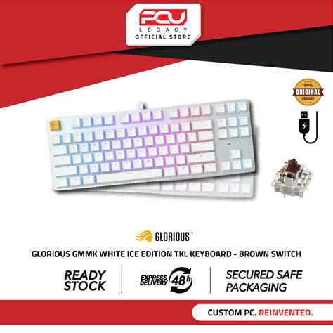 Glorious Gmmk White Ice Edition Tkl Keyboard Brown Switch Shopee Singapore