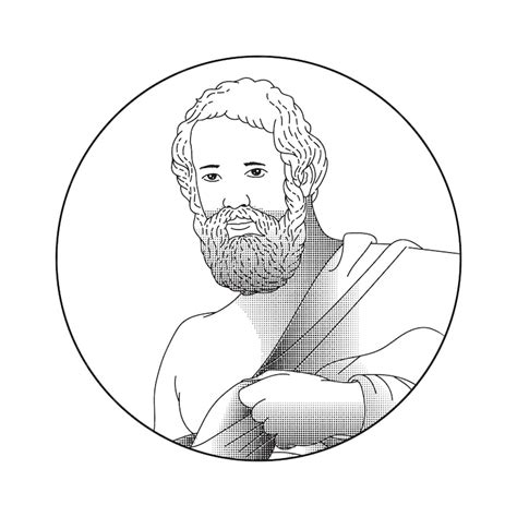 수염을 기른 고대 그리스 남자의 그림 프리미엄 벡터