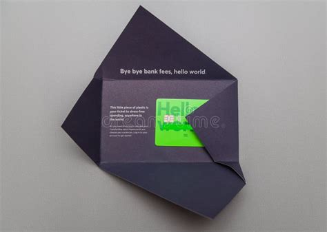 Presentation New Transferwise Mastercard Banking Card Editorial Image