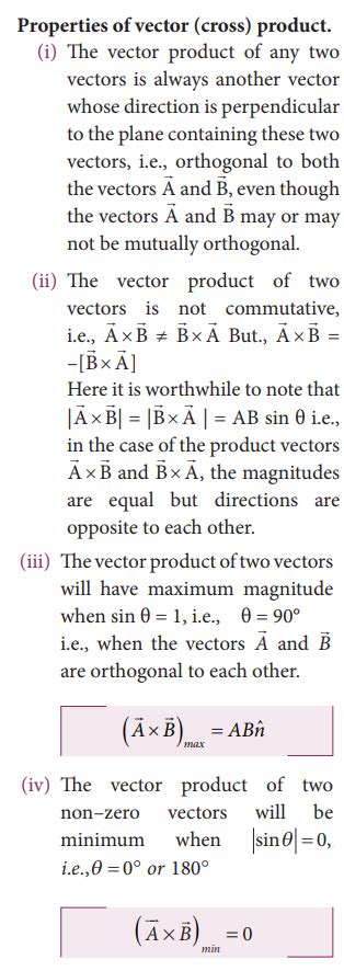 The Vector Product Of Two Vectors Definition Properties Solved Example Problems