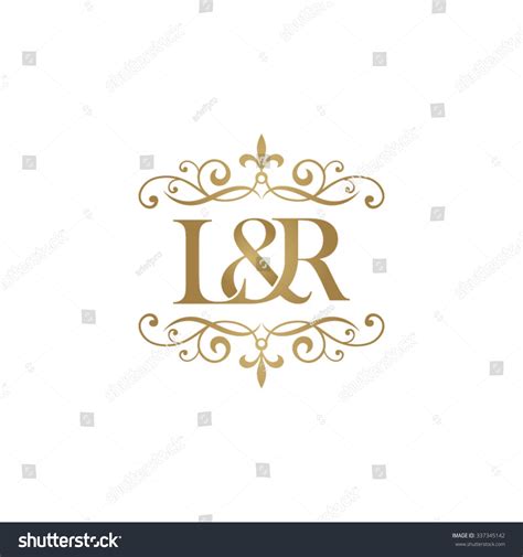 Lr Initial Logo Ornament Ampersand Monogram Stock Vector Royalty Free