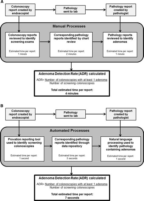 A Manual Steps To Generate Adenoma Detection Rates B Automated Steps