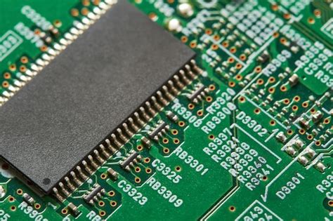 Premium Photo Closeup Of Computer Chip On A Part Of Electronic Printed Circuit Board