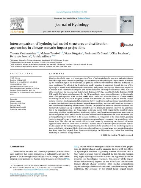 Pdf Intercomparison Of Hydrological Model Structures And Calibration Approaches In Climate
