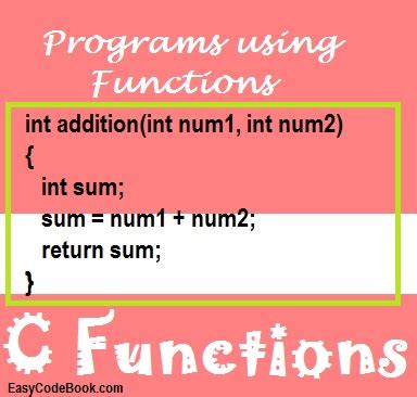 Programs Using Functions In C Programming EasyCodeBook Com