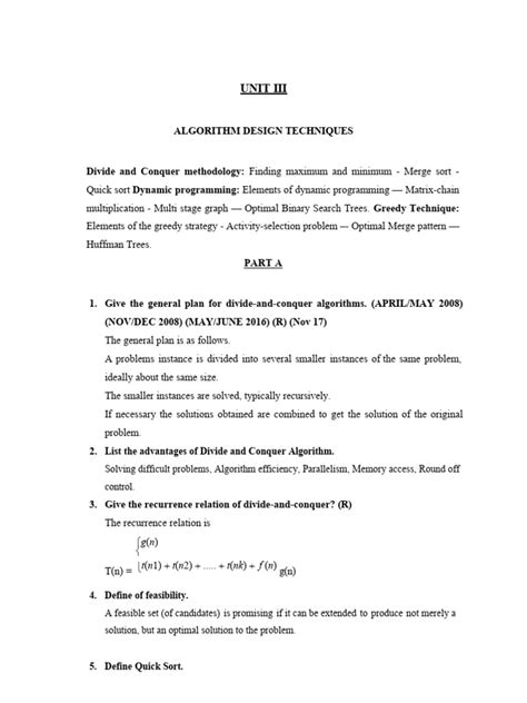 Cs3401 Algorithm Unit3 Pdf Dynamic Programming Mathematical