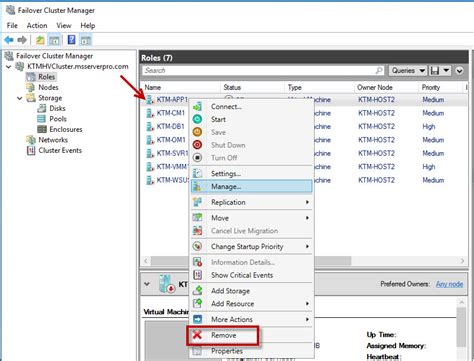 Remove A Node From A Windows Server Hyper V Cluster And Destroy A Cluster Procedure MS