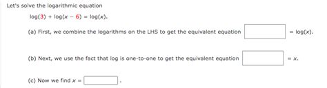 Solved Let S Solve The Logarithmic Equation Chegg