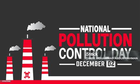 국가오염방지의 날은 매년 12월 2일이다 휴일 개념 플래 카드 배경 인사말 카드 텍스트 비문이있는 포스터 디자인 템플릿 표준 소셜 미디어 게시물에 적합합니다 강렬하고 밝은