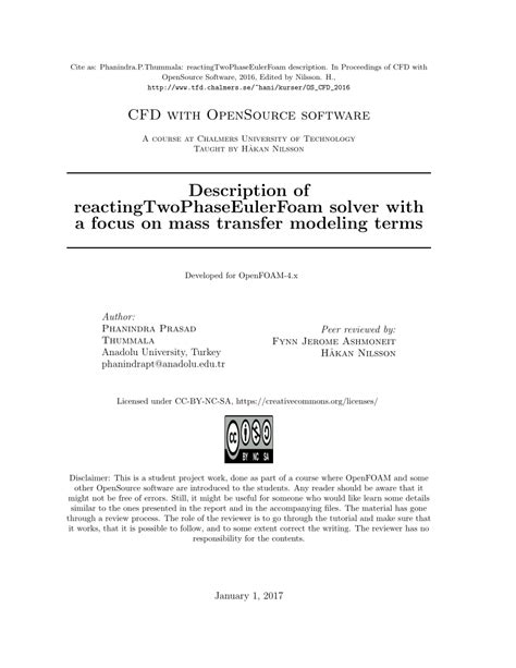 pdf reactingtwophaseeulerfoam tutorial reacting two phase euler foam