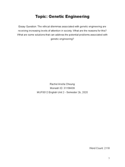 Genetic Engineering Research Paper Pdf Genetic Engineering Heredity