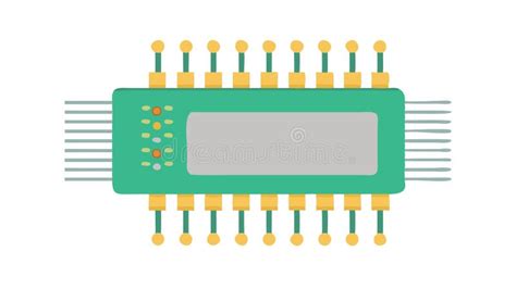 Electronic Chip Icon Vector Graphic Illustration Circuit Board Component Vector Design