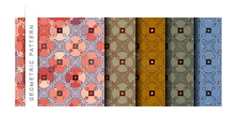 Set Of The Classic Wallpaper Pattern Background Stock Vector