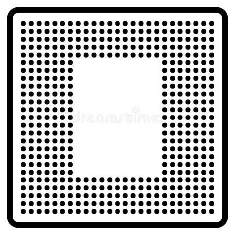 Cilhouette Of Computer Or Mobile Chip Isolated On White Background