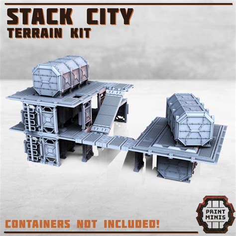 3d Printable Stack City Terrain Part 1 By Print Minis