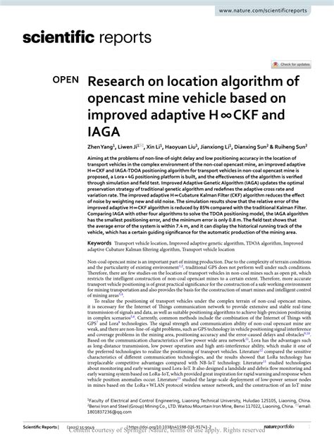 Pdf Research On Location Algorithm Of Opencast Mine Vehicle Based On