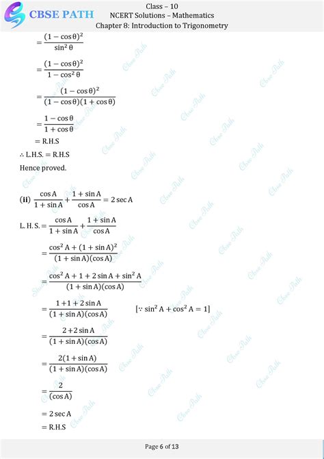 Ncert Solutions For Class 10 Maths Exercise 8 3 Introduction To Trigonometry Cbse Path