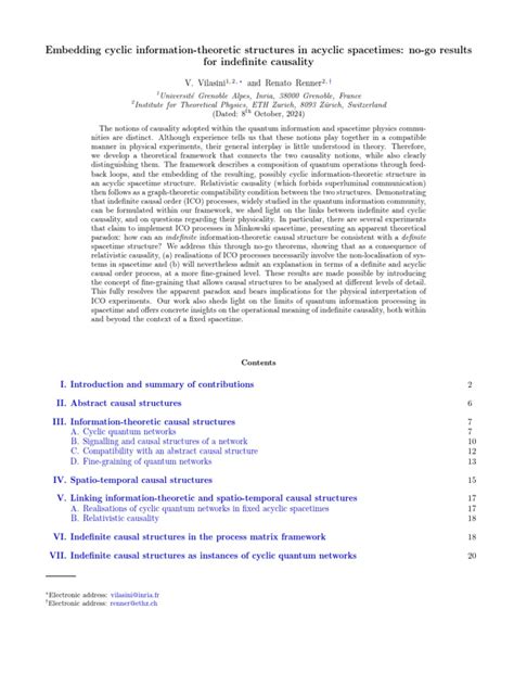 Embedding Cyclic Information Theoretic Structures Pdf Causality Spacetime