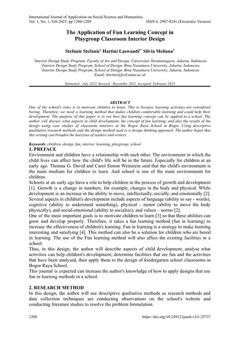 Pdf The Application Of Fun Learning Concept In Playgroup Classroom