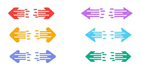 premium vector set of color speedy arrows fast motion arrow move