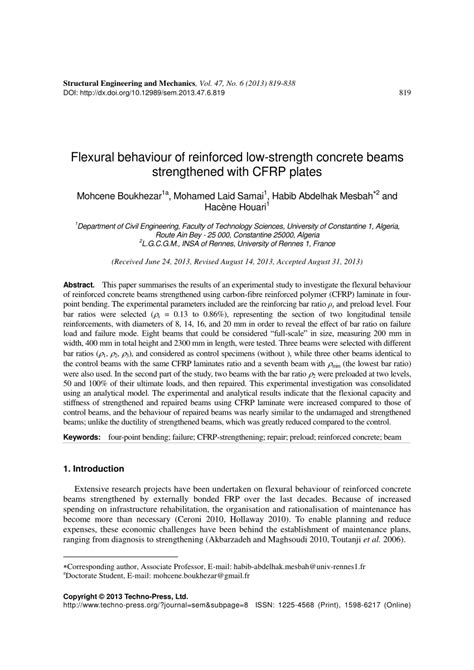 Pdf Flexural Behaviour Of Reinforced Low Strength Concrete Beams