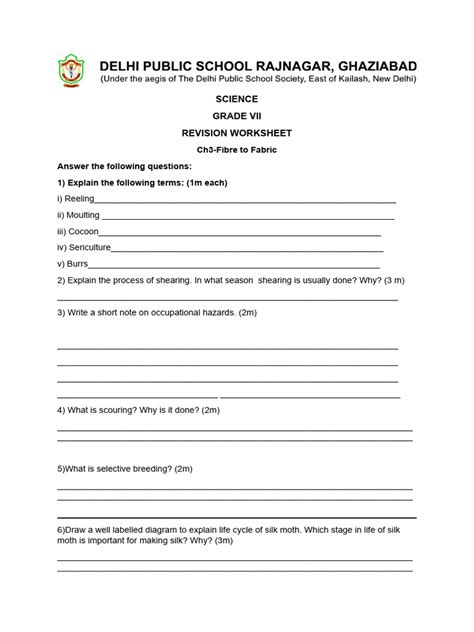 7 Grade Science Rws Ch3 Pdf Wool Textiles