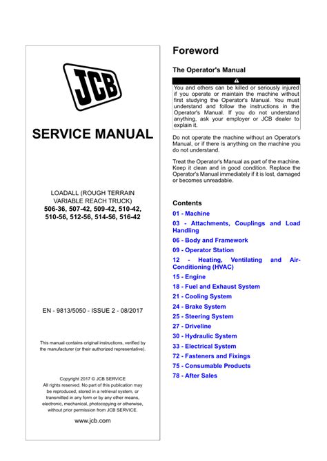 Jcb 510 56 Loadall Service Repair Manual