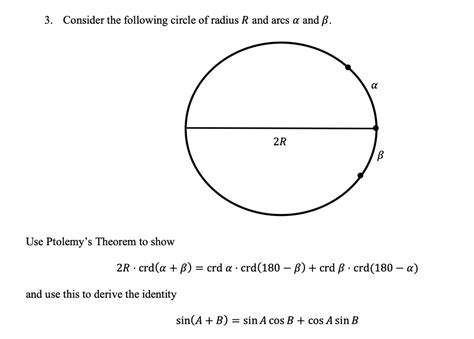 solved 3 consider the following circle of radius r and arcs