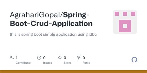 Github Agraharigopalspring Boot Crud Application This Is Spring