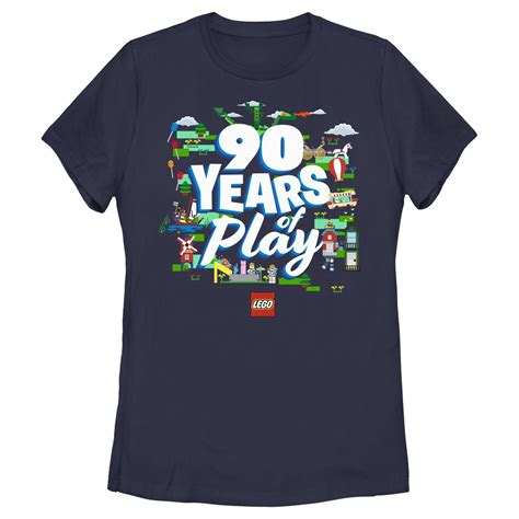 Womens Lego 90 Years Of Play Graphic Tee Navy Blue Medium