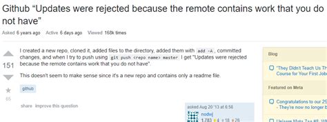 Github 레포지토리로 Push 에러 해결 Updates Were Rejected Because The Remote