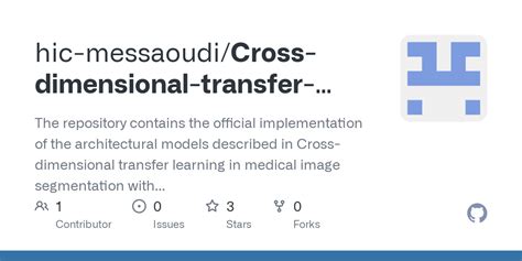 Github Hic Messaoudi Cross Dimensional Transfer Learning In Medical