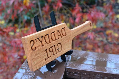 Wood Spanking Paddle Daddys Girl Bdsm Etsy