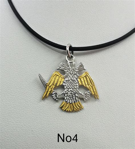 Byzantine Double Headed Eagle Bronze Necklace With The Eagle Etsy