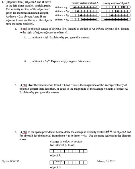Solved Points Total Objects A And B Move Velocity Chegg Com
