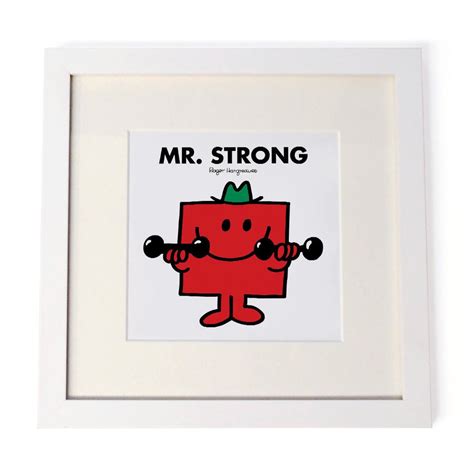 Mr Strong White Art Print Classic Design For Mr Men And Littl