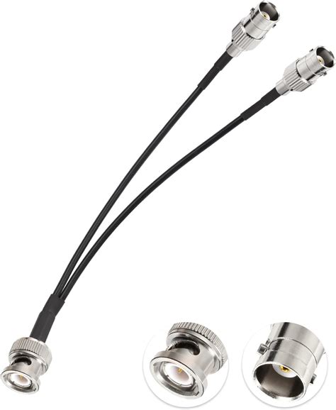 Eightwood Bnc Splitter Cable 6in Bnc Male To Dual Bnc Female Adapter