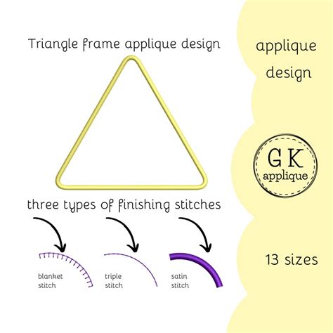 Triangle Applique Design Shape Applique Pattern Frame Etsy