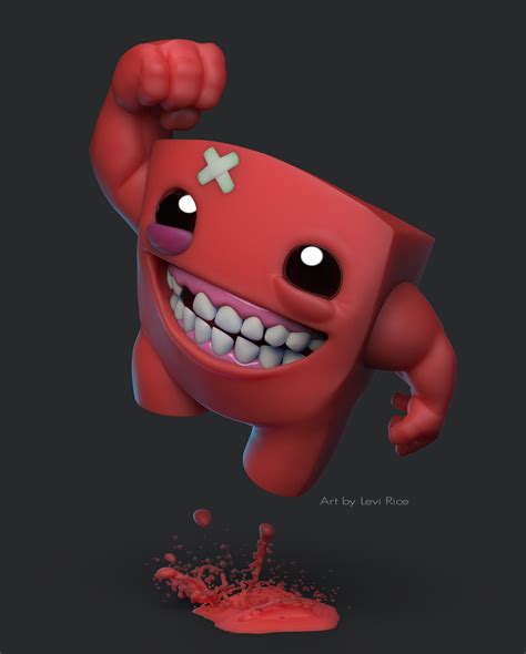 Artstation Super Meat Boy Fan Art Levi Rice Fan Art Character