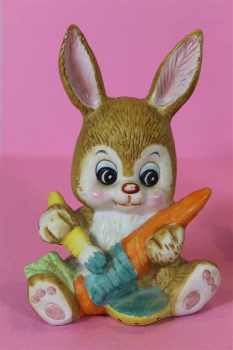 Lefton Bunny Rabbit Easter Figurine Vintage Easter Bunny Lot Candle Huggers Figurines Lefton