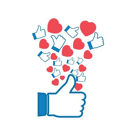 Social Media Button Design Elements Love And Like Social Media Button
